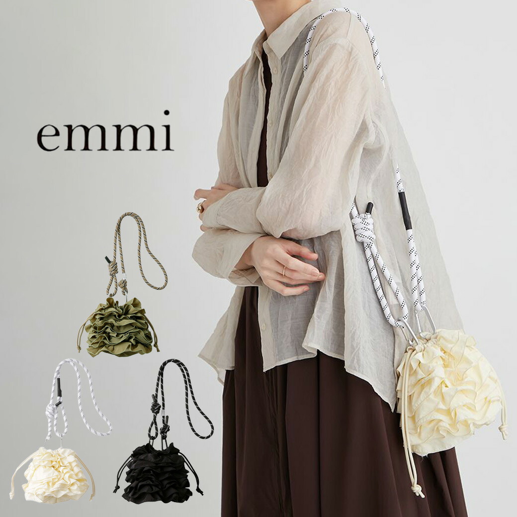 【楽天市場】エミ アトリエ emmi atelier 3wayショルダーバッグ 13wgb242304 レディース BAG ミニBAG 巾着 ナイロン素材 ロゴ セレクト雑貨ムー：セレクト雑貨ムー