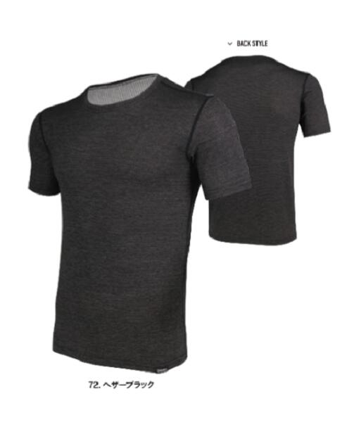 【楽天市場】JW-608 72.ヘザーブラック BT冷感速乾デュアルブロックショートスリーブ クルーネックシャツおたふく手袋 冷感 吸汗 速乾 消臭：SENGUYA1009