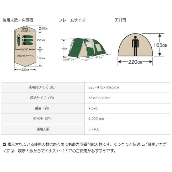 【楽天市場】CAPTAIN STAG/CS ツールームドームUV〈3～4人用〉（キャリーバッグ付）M-3133キャプテンスタッグ：鮮一 楽天市場店