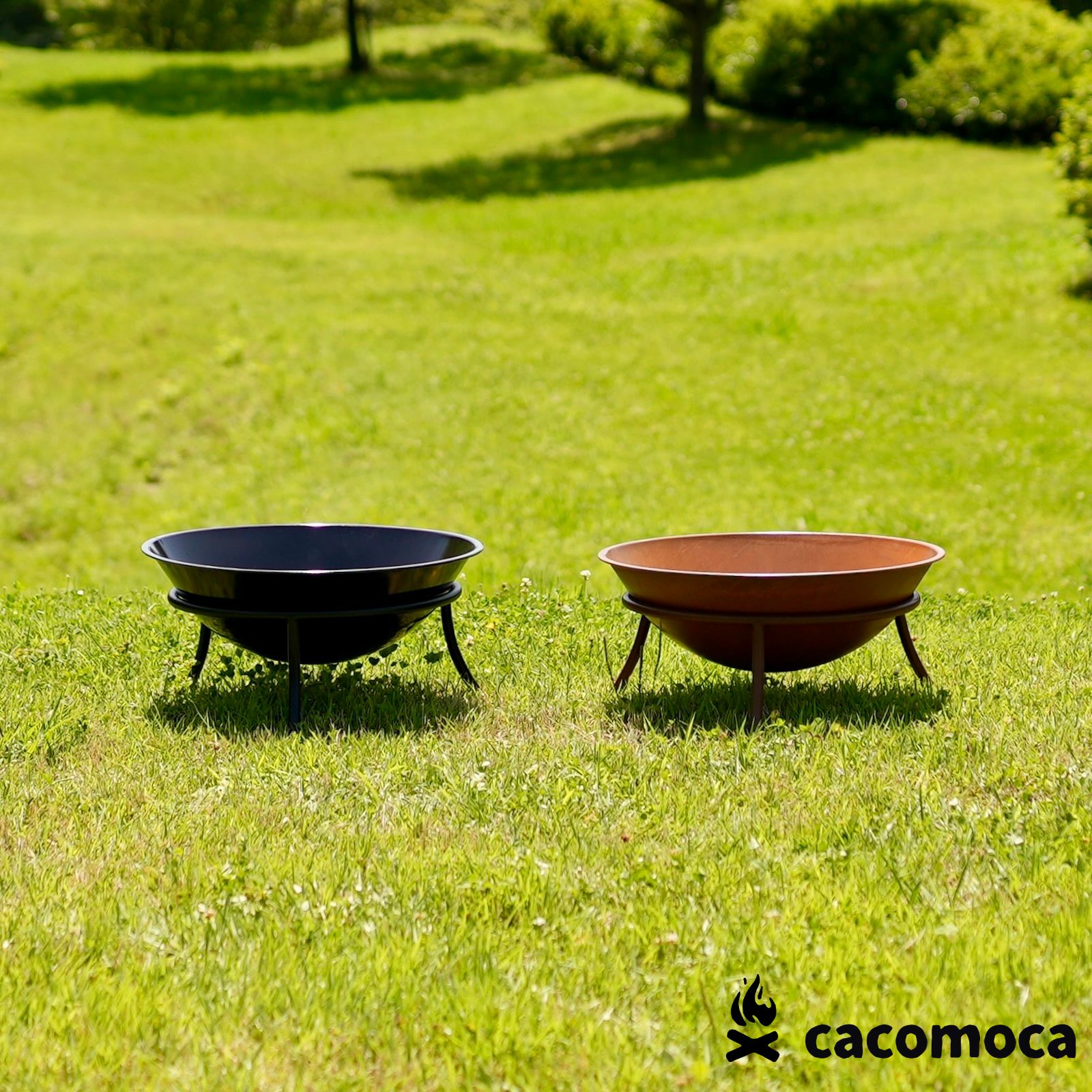 【楽天市場】Fire Pit QOOM 焚き火台 置くだけ簡単設置 スチール製 アウトドアギア 錆色 ブラック キャンプ グランピング 庭 ...