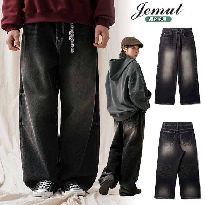 【楽天市場】【購入特典Tシャツ付き！】【期間限定10%OFF】 JEMUT パンツ デニム Smog Domingo Wide Denim ...