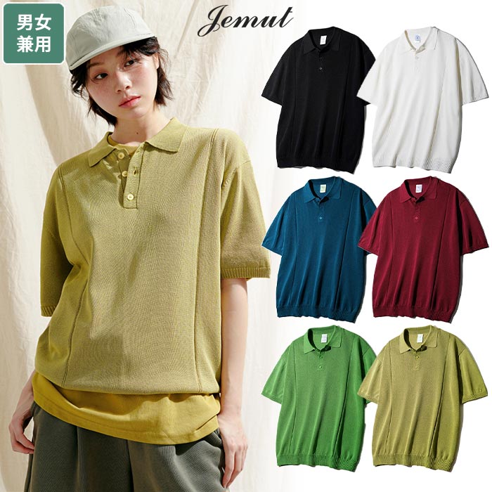 【楽天市場】【購入特典Tシャツ付き！】 JEMUT ニット 半袖 Epic Like Linen Short Collar Knit ...