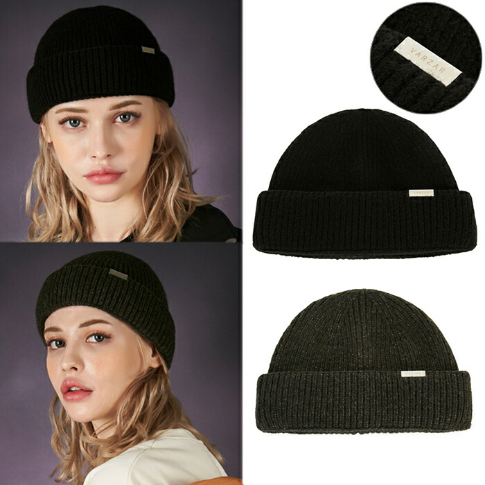 【楽天市場】【正規販売店】VARZAR ビーニー ニット Bold metal tip hard wool watch cap ☆ 帽子 無地 ...