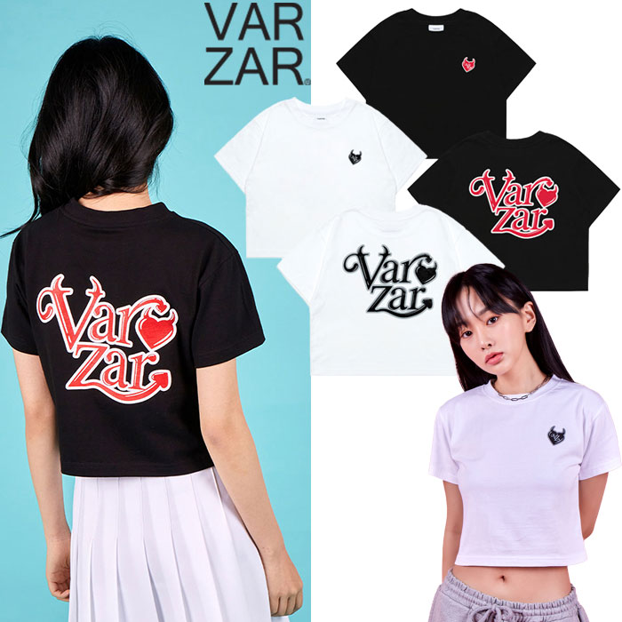 【楽天市場】【正規販売店】 VARZAR Tシャツ 短め丈 Love is Devil Crop T-Shirts ☆ 半袖 クロップド丈 プリント ロゴ レディース ストリート カジュアル ...