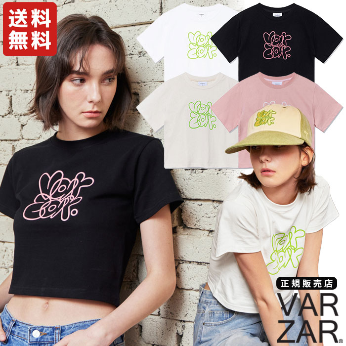 【楽天市場】【正規販売店】VARZAR Tシャツ 半袖 Graffiti Crop T-Shirts ☆ クロップド丈 プリント ロゴ トップス レディース 女性 ショート丈 カジュアル U ...