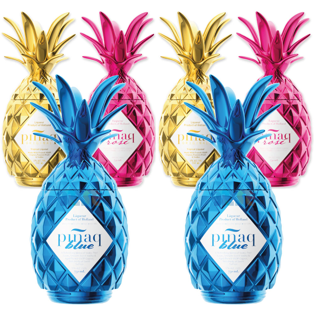 【楽天市場】ピニャック ゴールド 2本 + ロゼ 2本 + ブルー 2本 セット 各750ml / リキュール 17% Pinaq Gold ...