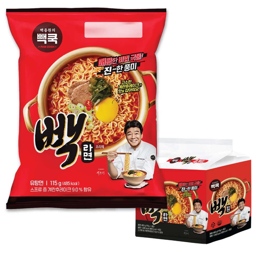 【楽天市場】PAIKCOOK ペックラーメン 115g 32袋 箱売り 1BOX ペクラーメン 韓国ラーメン 激辛ラーメン 韓国食品 韓国食材 ラーメン キムチ 焼肉 韓国料理 韓国1番 ...
