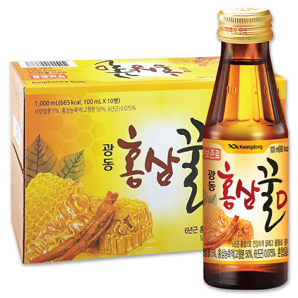 【楽天市場】Kwangdong 紅参蜂蜜D 100ml 10本 セット / 紅参エキス, 蜂蜜 含有 ドリンク 韓国 飲料：韓国フリーマー