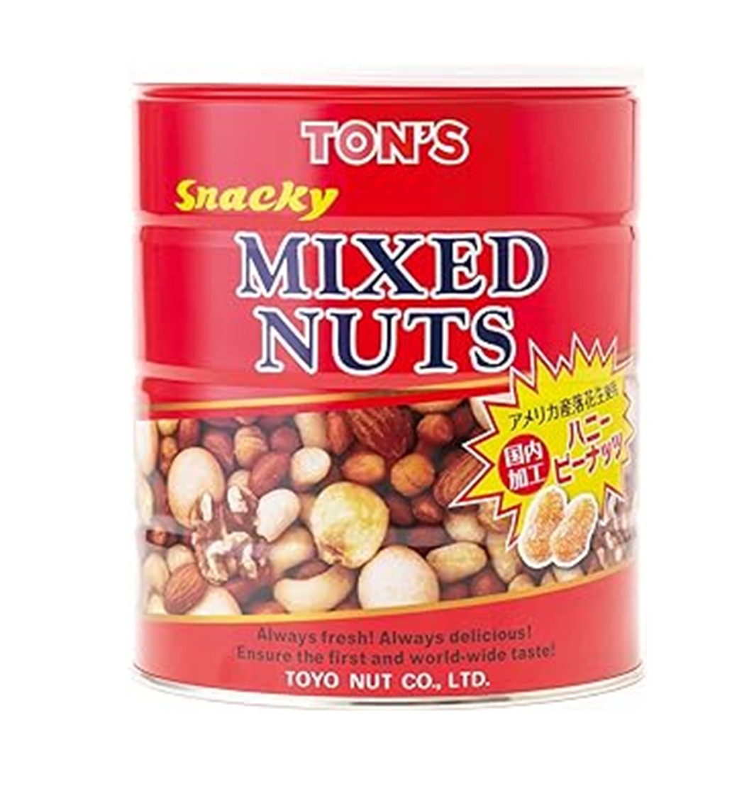 【楽天市場】東洋ナッツ スナッキーミックスナッツ 650g 缶 TON’S 落花生 アーモンド カシューナッツ：SG Line 楽天市場店