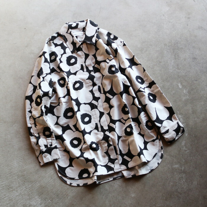 【楽天市場】marimekko 正規商品 マリメッコ シャツ ユニセックス Ae Ruoste Unikko ウニッコ 総柄 シャツ ブラック ...
