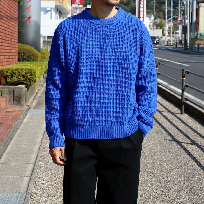 【楽天市場】ワックスロンドン ユニセックス トップス wax london ワイルド クルー ワッフル ニット WILDE CREW KNIT ...