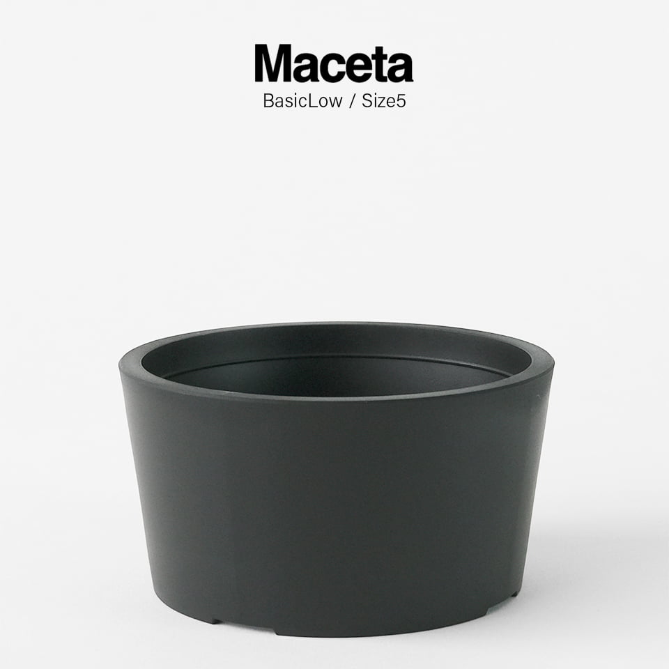 【楽天市場】Maceta - Plastic Pot - BasicLow【Size5】Φ124mm×H66mm 内径111mmマセタ プラ鉢 植木鉢 黒 ブラックポット 浅鉢 ロータイプ ...