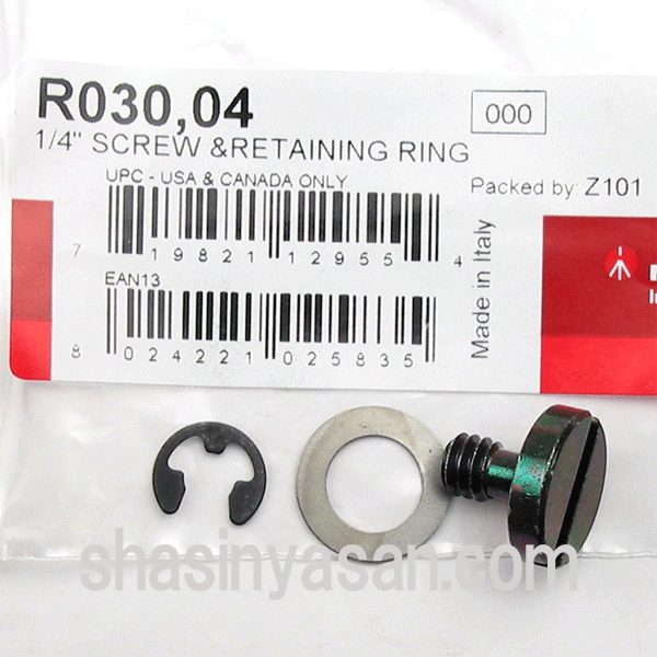 【楽天市場】マンフロット スペアパーツ R030.04 1/4" SCREW & RETAINING RING 【メール便 送料無料】※欠品 ...
