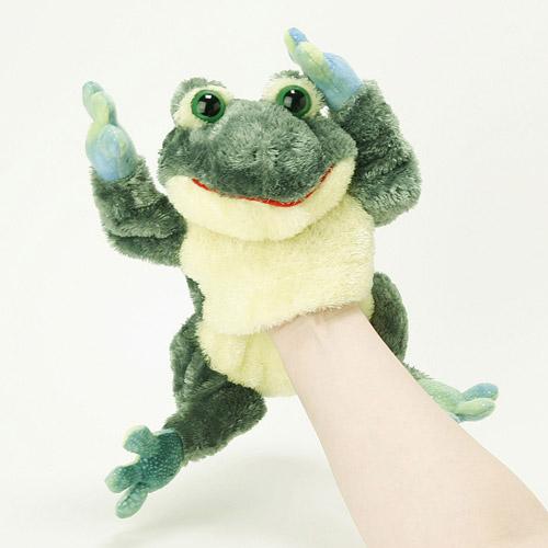 【楽天市場】ボディパペットカエル ★おなかから手を入れ、親指と小指をかえるの前足にいれて、動きが楽しめるパペットです。あごのあたりを押すと”ゲ ...