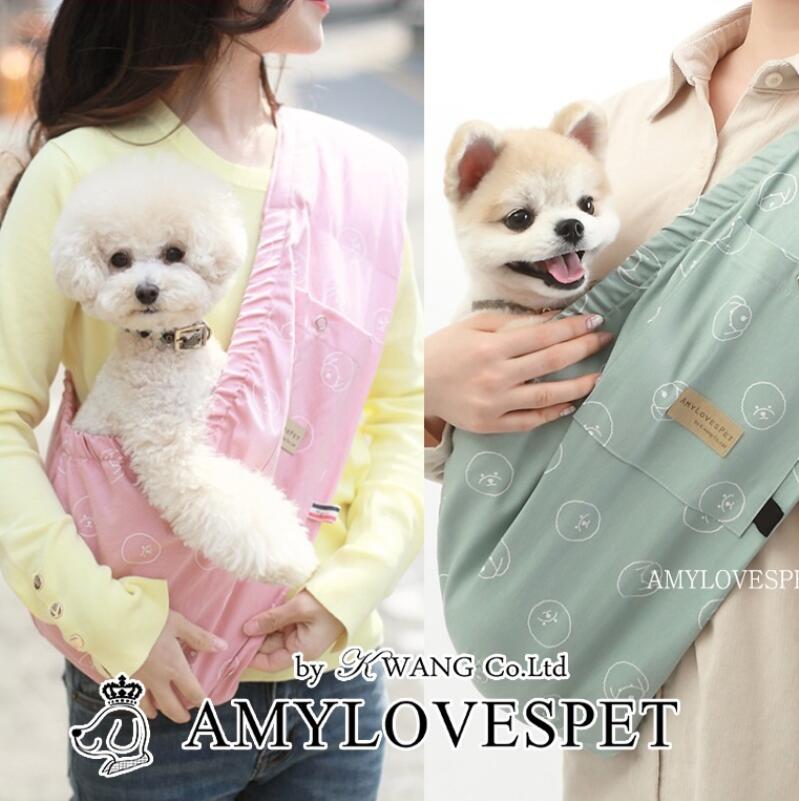 【楽天市場】AMYLOVESPET(エイミーラブズペット) HE&SHE【送料無料】Hug-me Sling Bichon ペット用品 犬散歩 ...