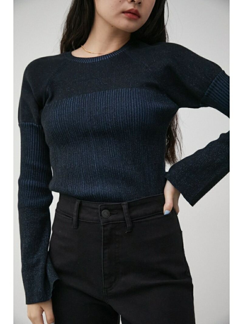 【楽天市場】【SALE／60%OFF】GATHER SLEEVE RIB KNIT AZUL BY MOUSSY アズールバイマウジー ...