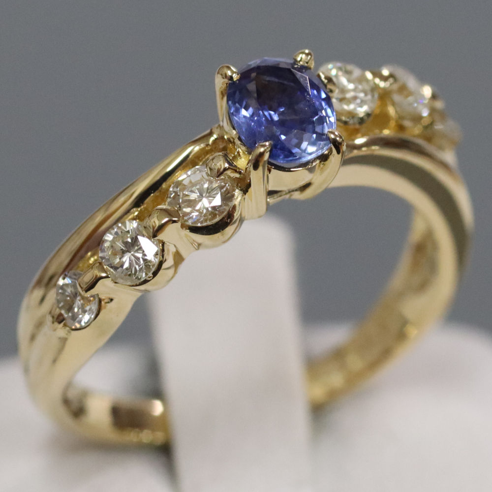 【楽天市場】【中古】K18サファイアダイヤモンドリング S0.55 D0.43 4.2g #12：鴫原質店 楽天市場店