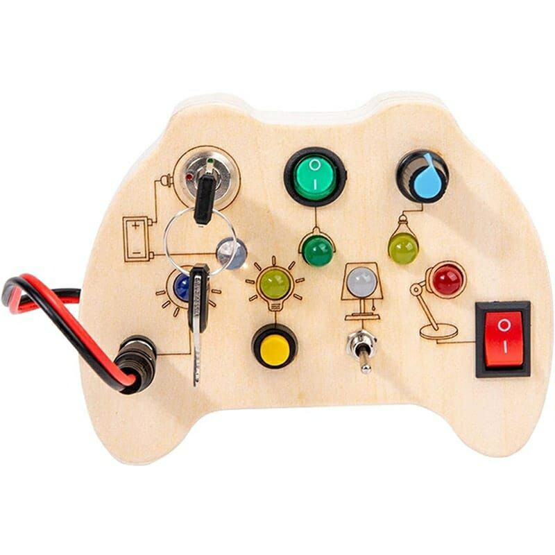 【楽天市場】モンテッソーリおもちゃ 幼児用ビジーボード ベビー木製ビジーボード LEDライトスイッチ付き 知覚玩具 ライトスイッチおもちゃ 旅行用おもちゃ 1歳以上の赤ちゃんと幼児向け 男の子 ...