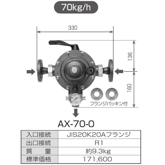 【楽天市場】ITO AX-70-0 LPガス 70kg/h 自動切替式分離型 調整器：シンキ