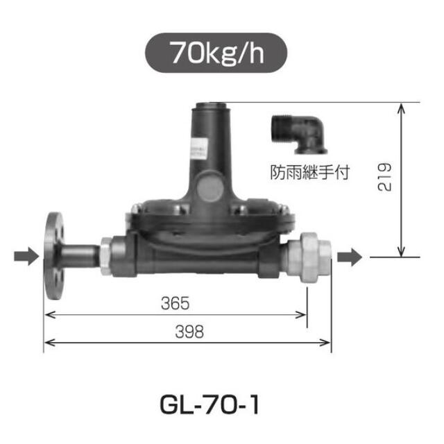 【楽天市場】ITO GL-70-1 70k LPガス 単段式 調整器：シンキ
