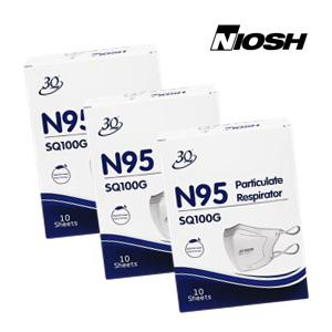 【楽天市場】米国認証NIOSH 3Q N95マスク SQ100G 10枚入 3Q 立体型 (個包装) 3箱セット 介護 医療 花粉症対策：Shinko-XL 楽天市場店