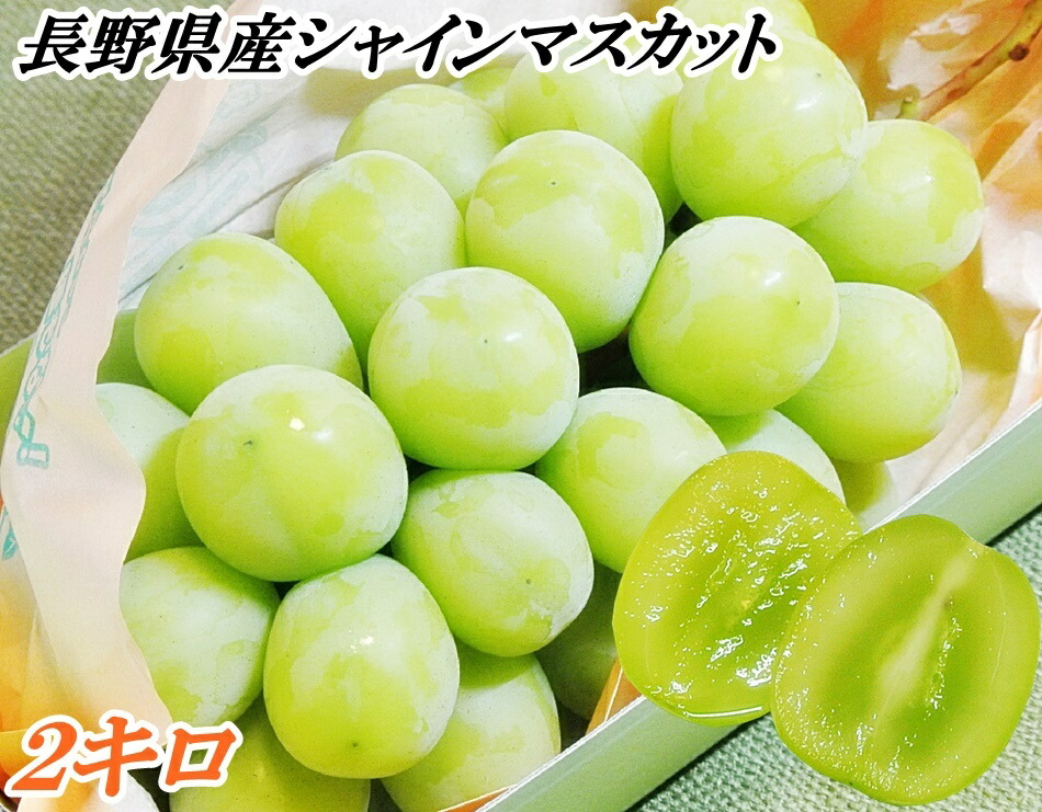 【楽天市場】【予約販売開始】2キロ シャインマスカット 信州産のぶどう 2kg 秀品3～5房【 シャインマスカット 】！ 地元店が 産地直送 ...
