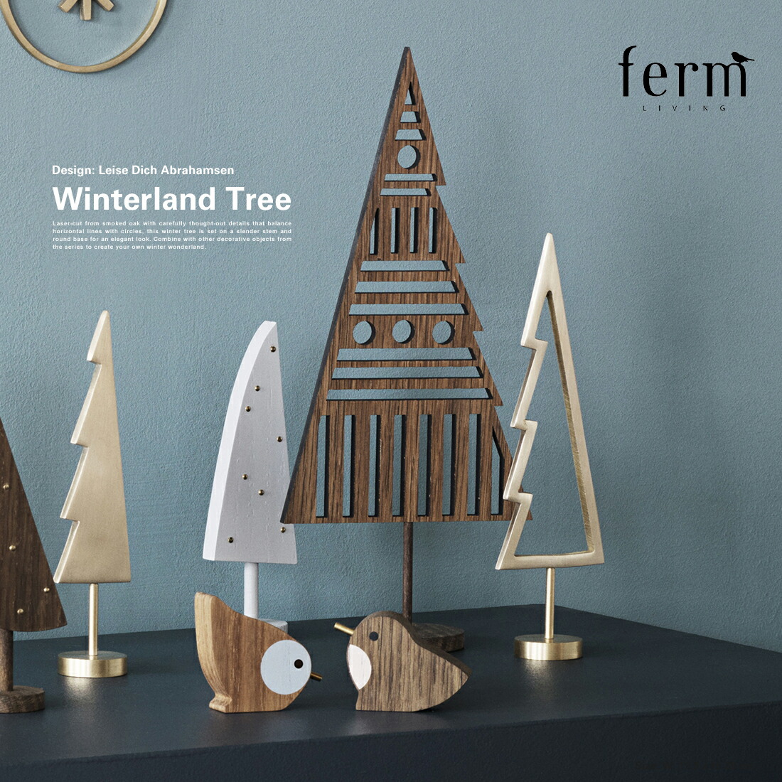 【楽天市場】ferm LIVING ファームリビング Winterland Tree ウィンターランドツリークリスマス 飾り 木製 リビング ...