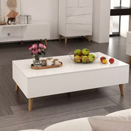 【楽天市場】センターテーブル ローテーブル ホワイト コーヒーテーブル 引き出し収納 2タイプ 幅120cm 食事テーブル リビングテーブル ...