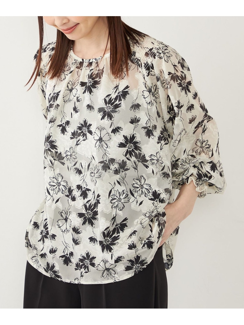【楽天市場】SHIPS Colors:＜手洗い可能＞ジャカード フラワープリント ブラウス SHIPS Colors シップス トップス ...