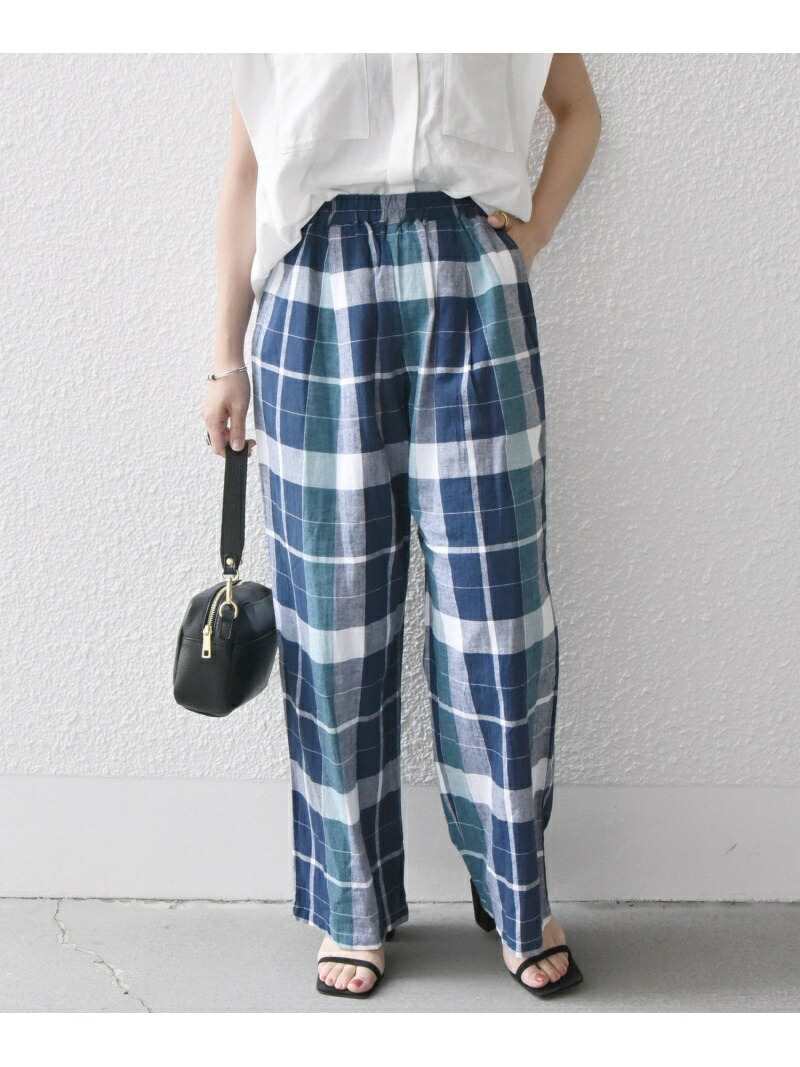 【楽天市場】【SALE／50%OFF】SHIPS any:＜洗濯機可能＞カラー チェック ワンタック パンツ SHIPS any シップス ...