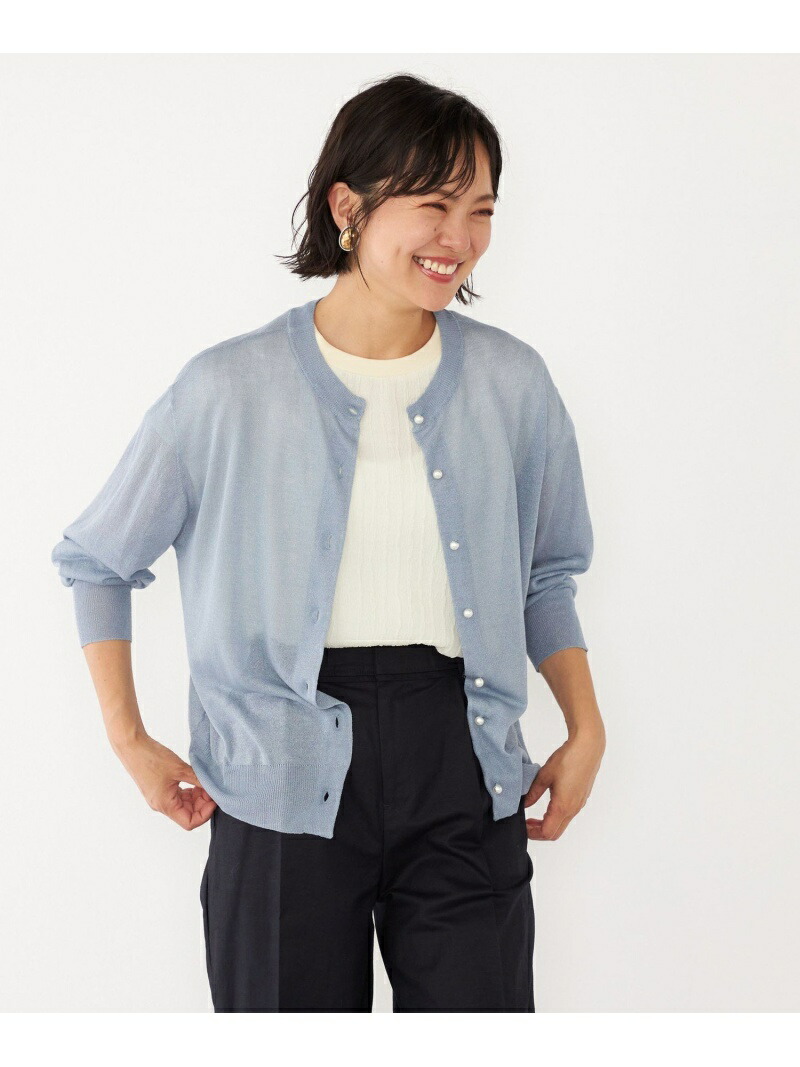 【楽天市場】【SALE／50%OFF】SHIPS Colors:＜手洗い可能＞パールモチーフボタン シアー クルーネック カーディガン ...