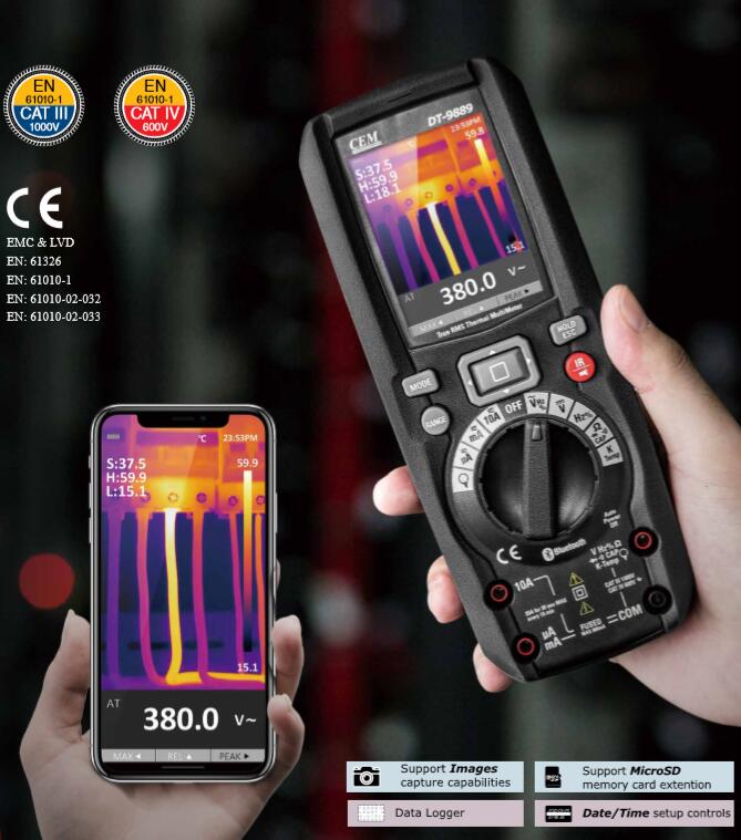 【楽天市場】CEM 【メーカー正規品】 DT-9889 TrueRMS工業用マルチメーター 赤外線サーマルイメージャー付き 非接触 高速A/D変換サンプリング 高精度 データロギング トレンド ...