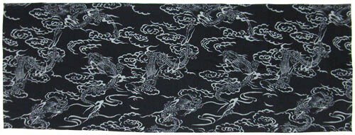 【楽天市場】和風布物 日本和柄 男手ぬぐい龍 黒色：和風雑貨 不知火