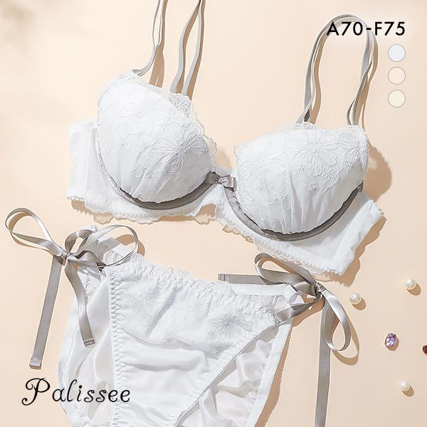 【楽天市場】パリーゼ Palissee KOREA collection 3wayバイカラーダブルストラップ ブラジャー ショーツ セット ABCDEF サイドリボン 背中見せ バックシャン ...