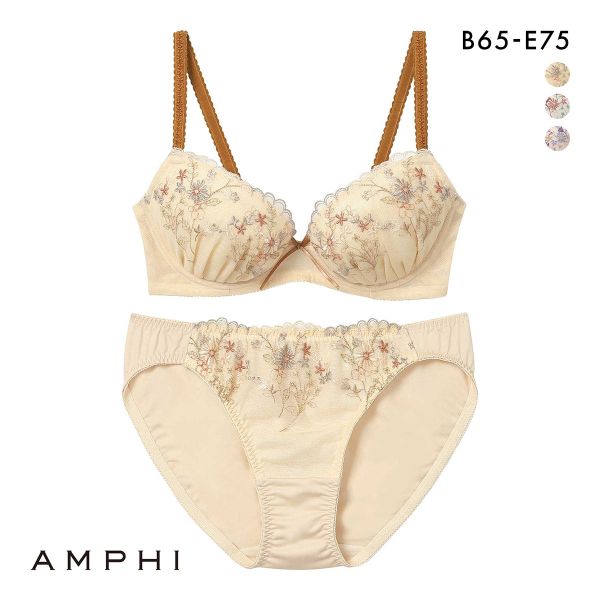 【楽天市場】アンフィ ブラ＆ショーツセット まる胸メイク 小花ブーケ ABCDE ブラジャー ショーツ セット AMPHI レディース 全3色 B65-M-E75-L：SHIROHATO（白鳩）