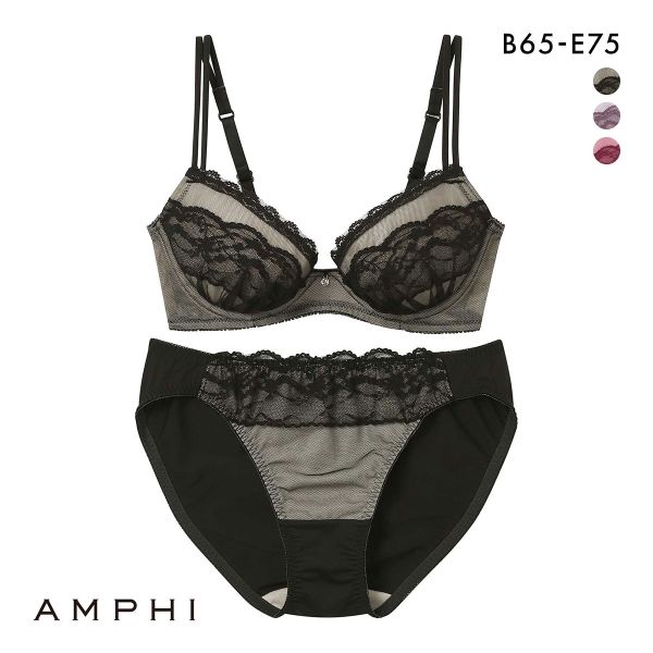 【楽天市場】アンフィ ブラ＆ショーツセット まる胸メイク レース ABCDE ブラジャー ショーツ セット AMPHI BCC236 レディース 全3色 B65-M-E75-L ...