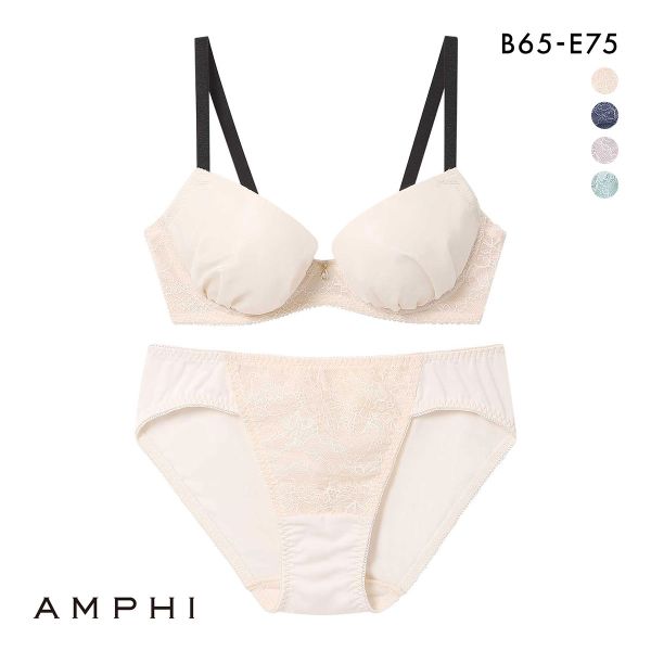 【楽天市場】アンフィ ブラ＆ショーツセット まる胸メイク レース ABCDE ブラジャー ショーツ セット AMPHI BCC237 レディース 全4色 B65-M-E75-L ...