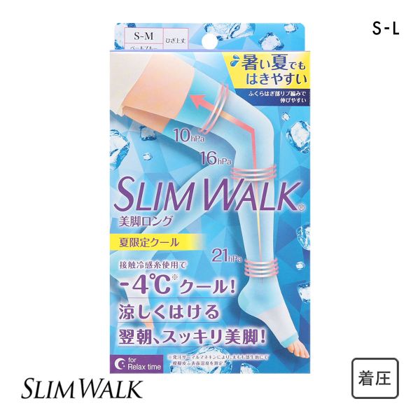 【楽天市場】スリムウォーク 着圧ソックス 美脚ロング 夏限定クール ひざ上丈 COOL SLIMWALK レディース S-M-M-L ...
