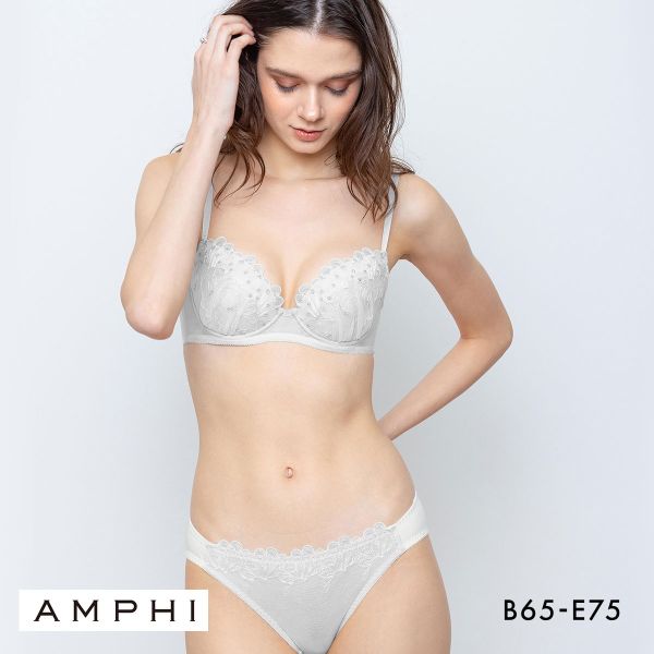 【楽天市場】【ポイント3倍・6/25 23:59まで】アンフィ ブラ＆ショーツセット ラメ 刺繍 自然なまるみ ABCDE ブラジャー ショーツ セット AMPHI BCC243 レディース ...