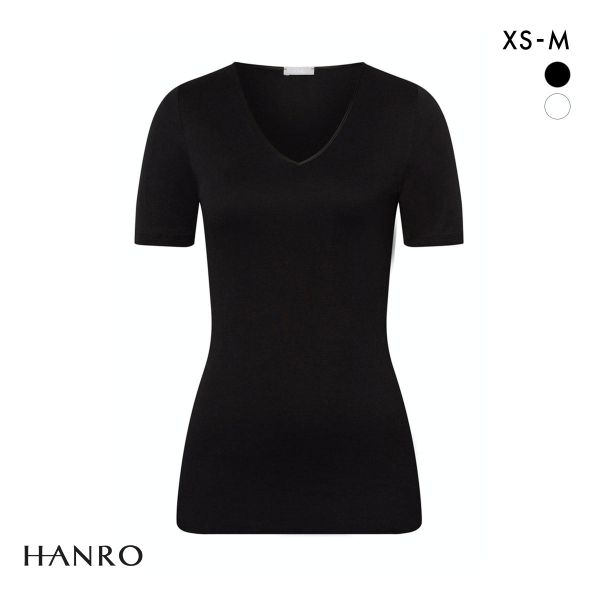 【楽天市場】【メール便(25)】 ハンロ コットン シームレス 半袖 トップス HANRO COTTON SEAMLESS Vネック インナー ...