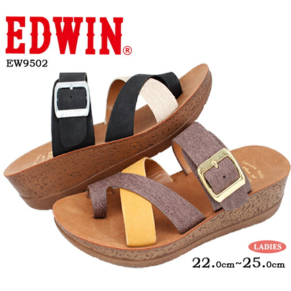 【楽天市場】コンフォートサンダル レディース ブラック マスター エドウィン EDWIN 厚底 EW9502 シューズ 【レディース】：OnStep