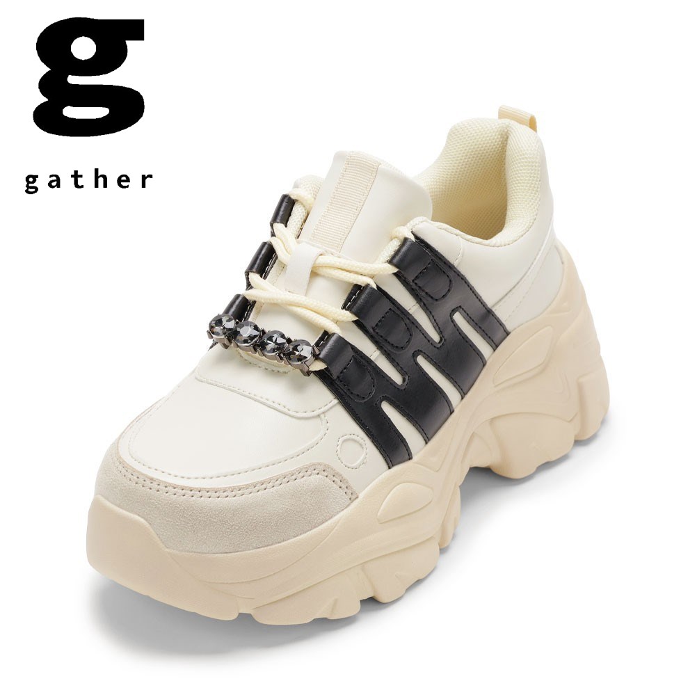【楽天市場】【全品P5倍！6日～9日まで】ギャザー gather G-104 レディース靴 靴 シューズ 2E相当 スニーカー ローカット ...