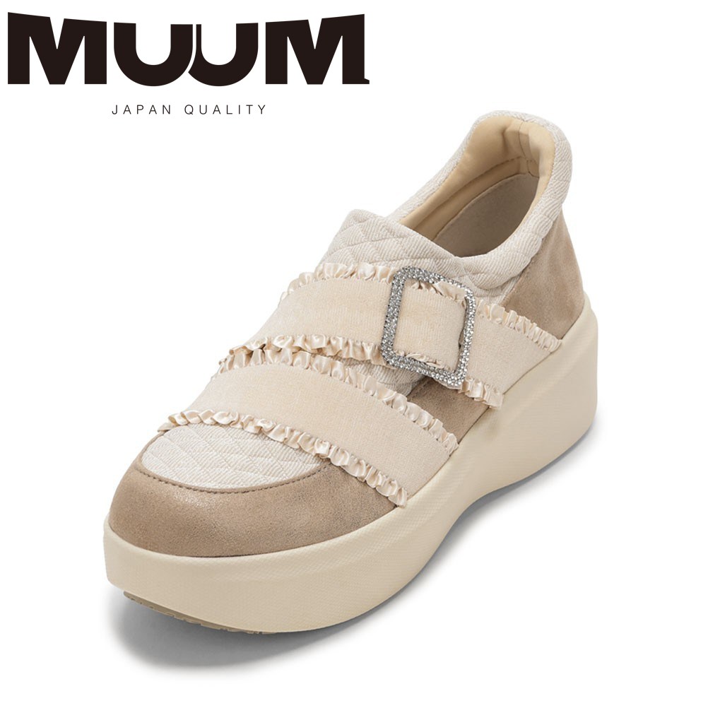 【楽天市場】ムーム MUUM MU1500 レディース靴 靴 シューズ スニーカー スリッポン 厚底 軽量 高反発 クッション性 ビジュー ...