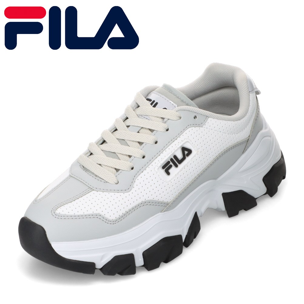 【楽天市場】【25日まで毎日4H限定★P10倍】フィラ FILA FC-5238WWH/GY レディース靴 靴 シューズ 3E スニーカー 厚底 スニーカー 厚底 クッション性 ローカット ...