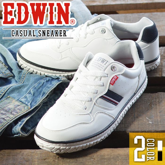 【楽天市場】【送料無料】EDWIN エドウィン スニーカー メンズ 軽量 カジュアルシューズ 防滑 幅広 3E EEE カジュアルスニーカー ローカット ウォーキングシューズ コンフォート ...