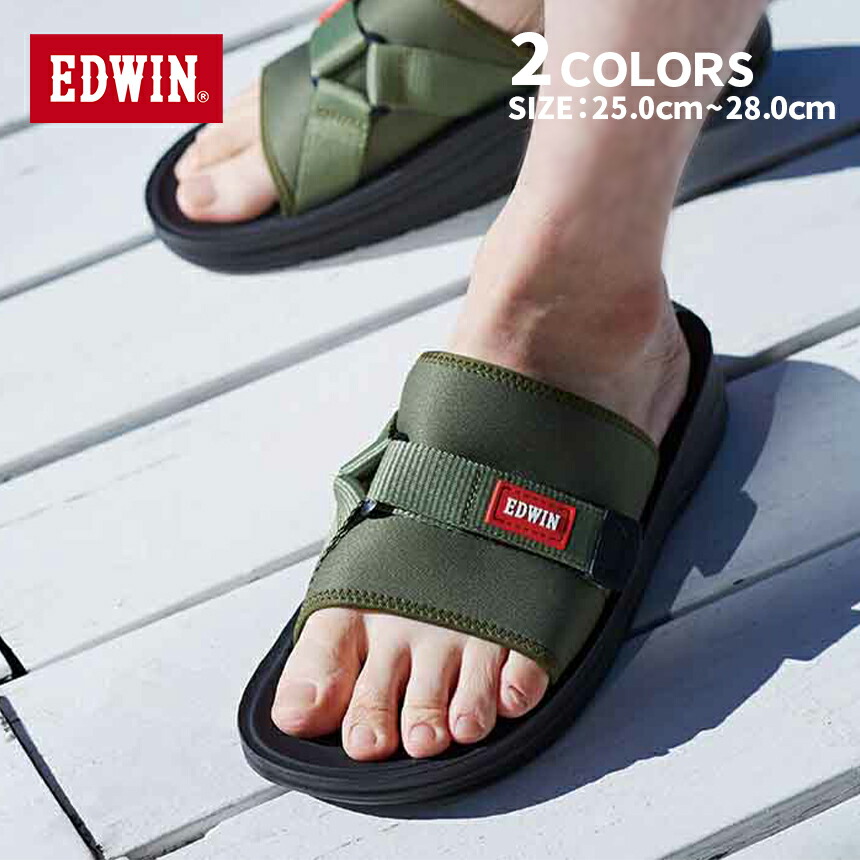 【楽天市場】エドウィン EDWIN スポーツサンダル メンズ ブラック カーキ EW5121：SHOE LIFE