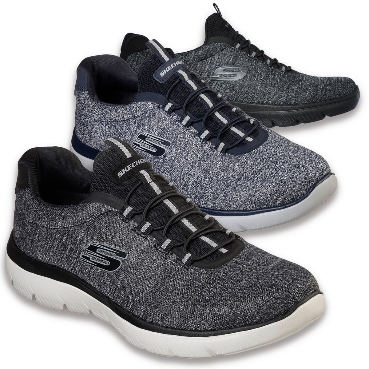 【楽天市場】SKECHERS スケッチャーズ メンズ スニーカー SKJ-52813W-BBK/BKW/NVY 4E SUMMITS- FORTON WIDE FIT：靴のシューマート