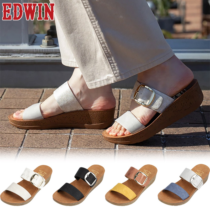 【楽天市場】エドウィン サンダル レディース サンダル リゾートサンダル 靴 シューズ コンフォート 軽量 おしゃれ シンプル 普段履き お出かけ 旅行 履きやすい ホワイト 白 ブラック 黒 ...