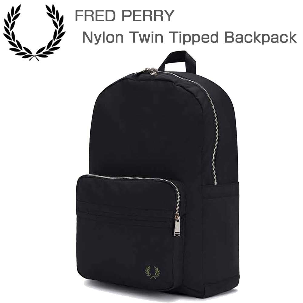 【楽天市場】FRED PERRY フレッドペリー Nylon Twin Tipped Backpack L8282 102（BLACK ...