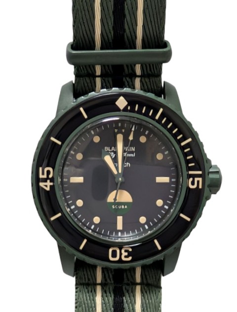 【楽天市場】新品同様 BLANCPAIN スウォッチ ブランパン 時計 SO35G100 GREEN ABYSS 国内正規品 グリーン ...